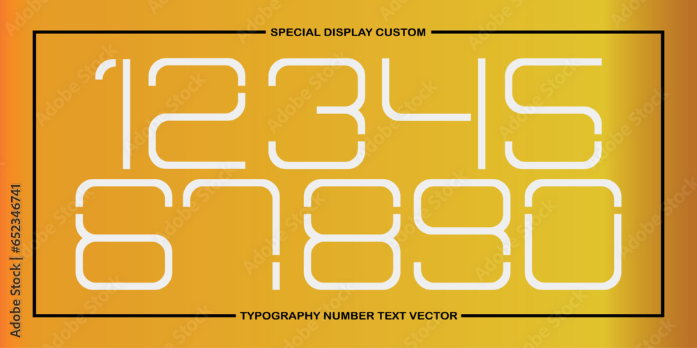 assorted digital custom vector numbers. minimum. Color gradation. Dark ...