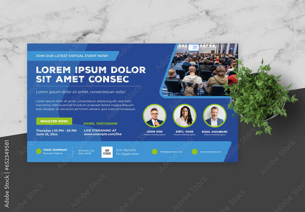 Green and Blue Global Virtual Impact Social Media Event Image Stock ...