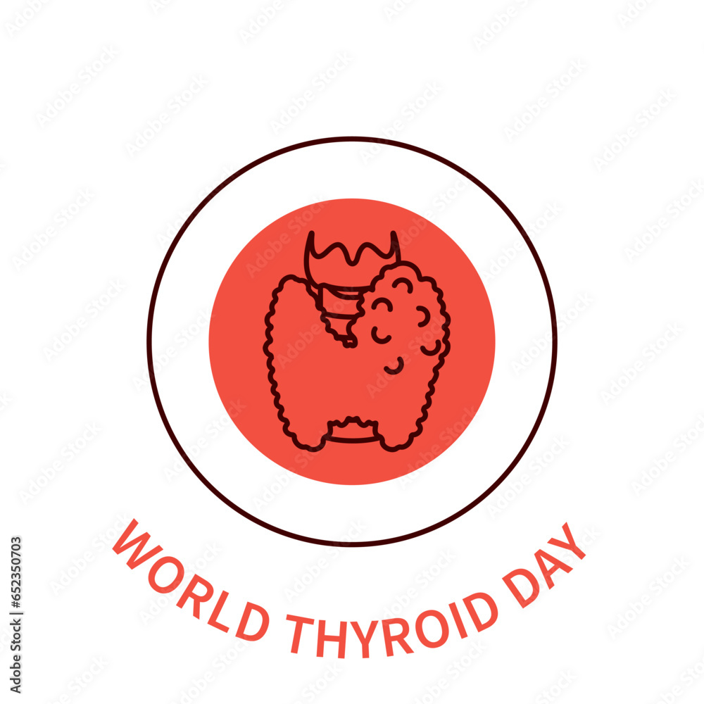 Vetor de World thyroid day awareness day. Thyroid gland lobe icon ...