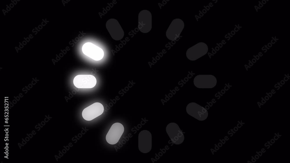 Loading Circle Video with Glow. Loading Animation on Transparent ...