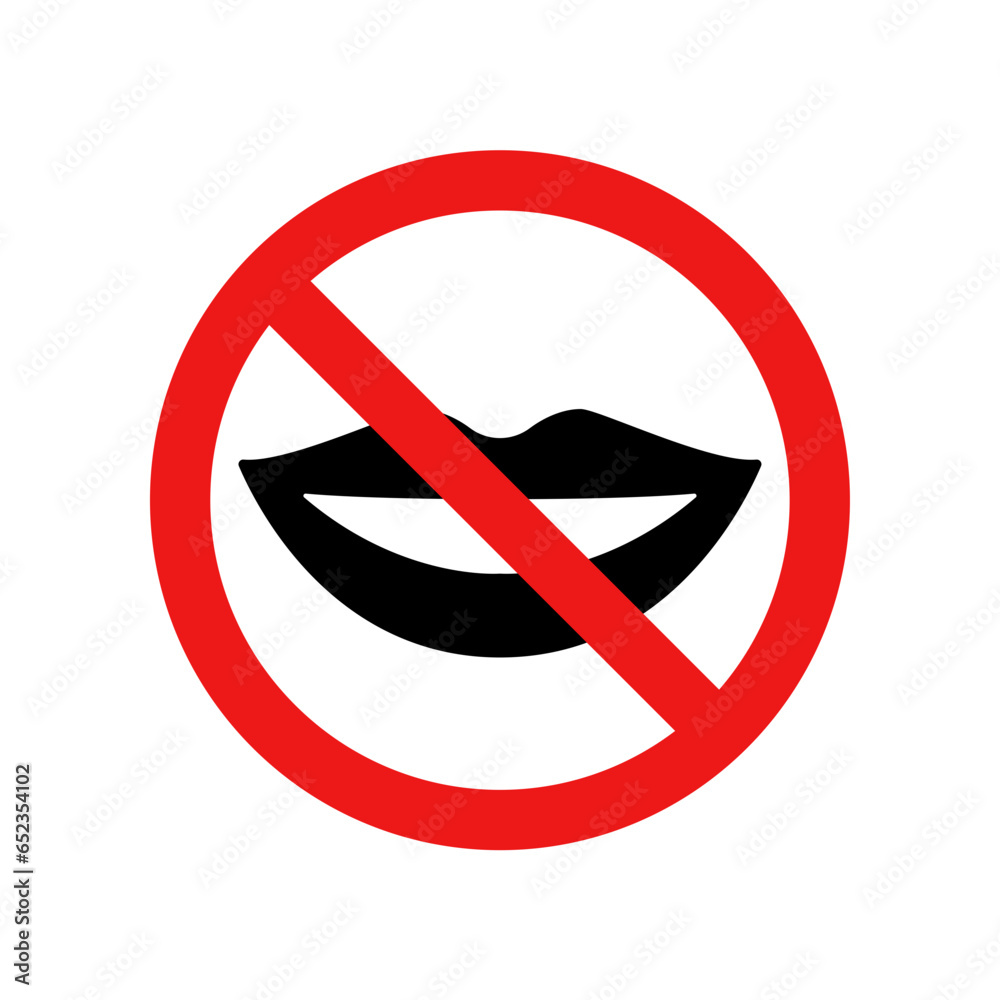 Keep Silence Symbol Sign icon. Be quiet logo instruct silence in area ...