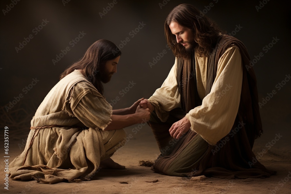 Sacred Moment: A Profound Professional Photo Depicting a Man Kneeling ...