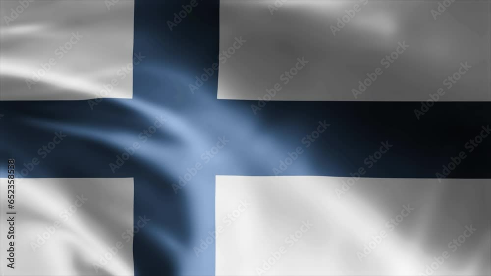 Finland flag is waving 3D animation. Finland flag waving in the wind ...