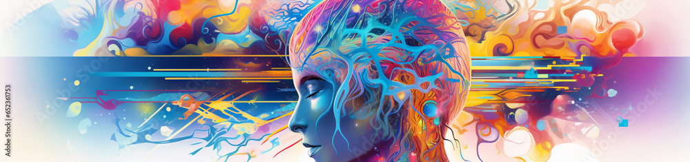 subconscious mind concept psychedelic abstract background. Generative ...