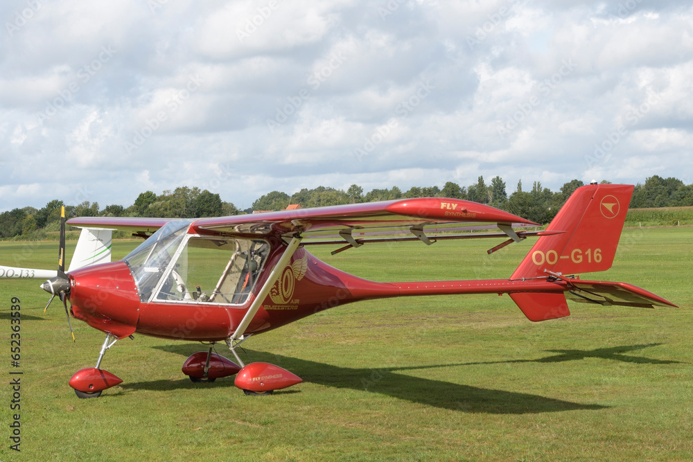 Aircraft Fly Synthesis Storch HS on public show of vintage aircraft at ...