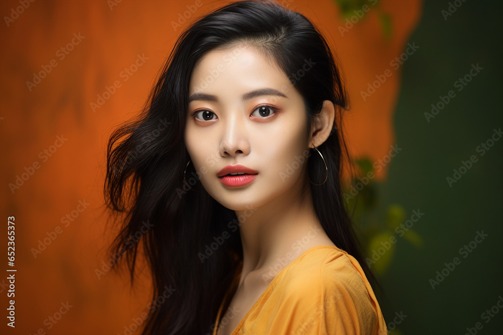Generative AI photography of young asian charming woman in a ...