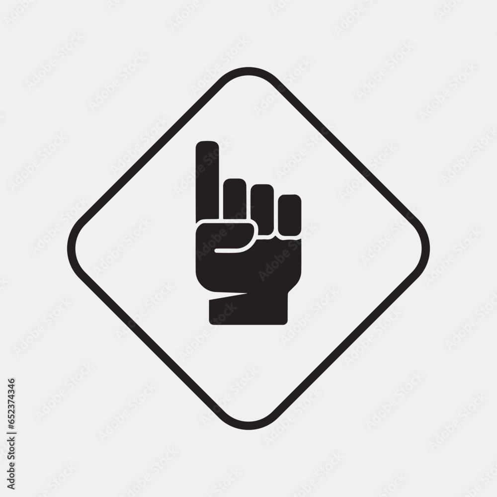 Hand with index finger up. Indicating, showing something above. Hand ...