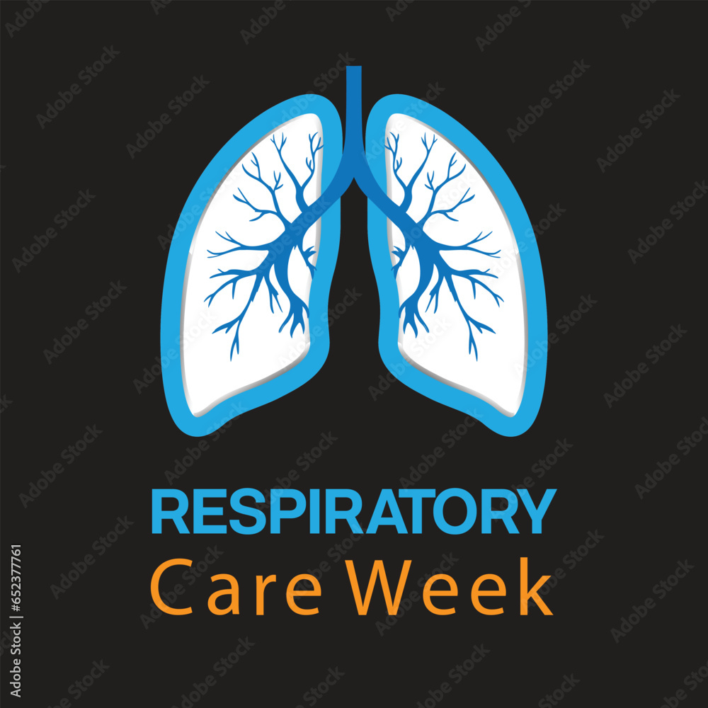 Respiratory Care Week Design with A pair of lung symbol. Vector ...