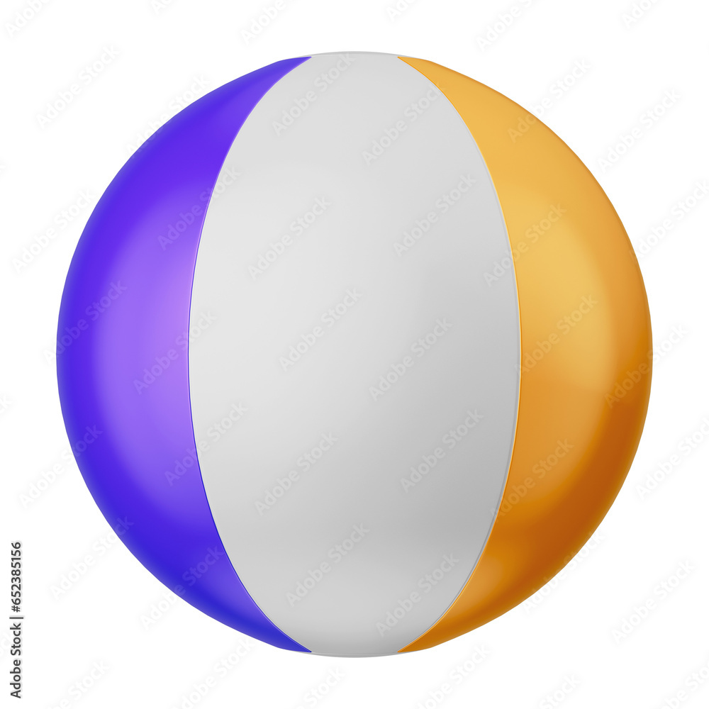 Colorful 3d Beach Ball with Transparent Background Stock Illustration ...