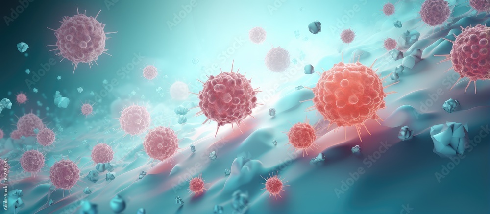 Rendering of a 3D concept for an oncology treatment that kills cancer ...
