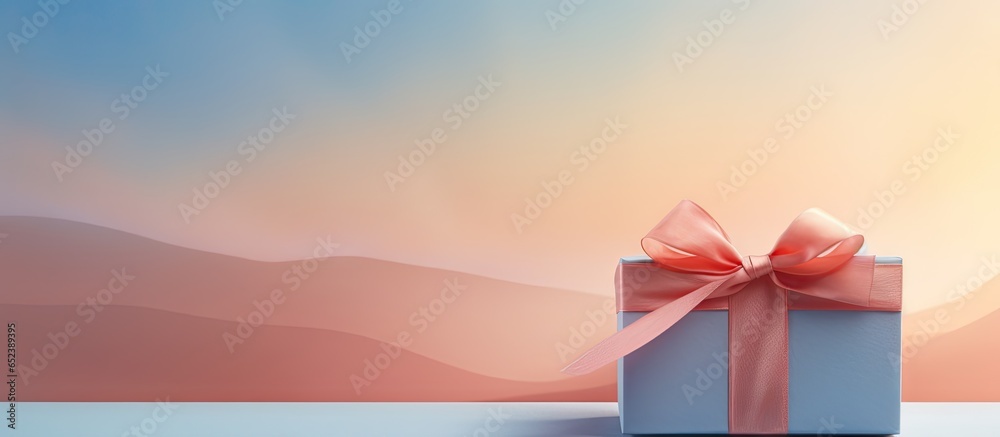 Rendering of the front view of a gift box design isolated pastel ...