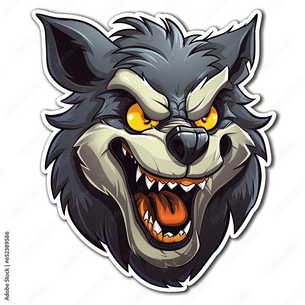 Werewolf sticker design on white background. Ai Generative Stock ...
