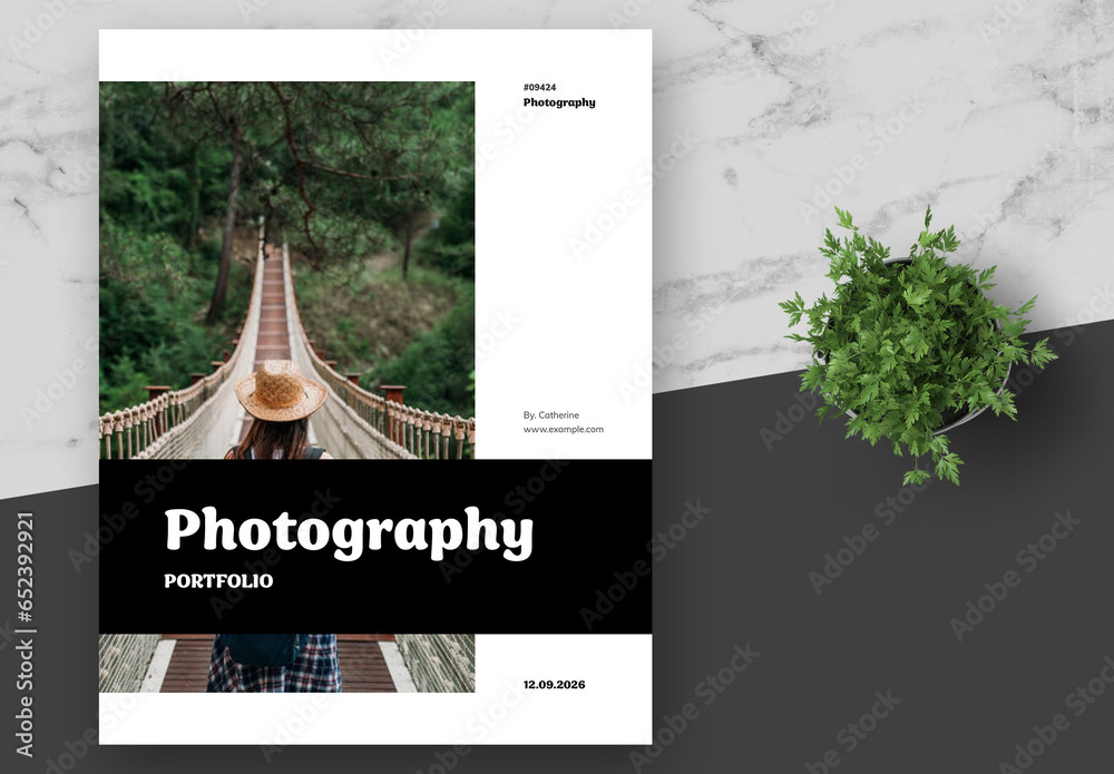White Clean Landscape Photography Gallery Book Stock Template | Adobe Stock