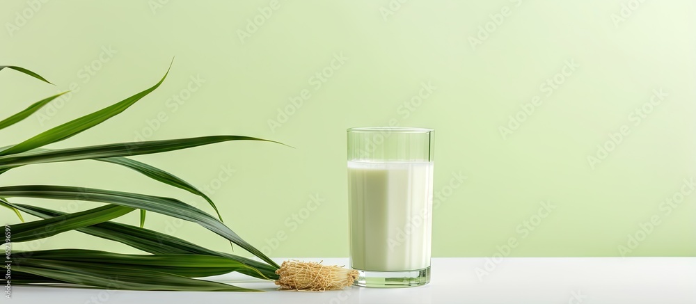 Pandan milk with isolated pastel background Copy space Stock Photo ...