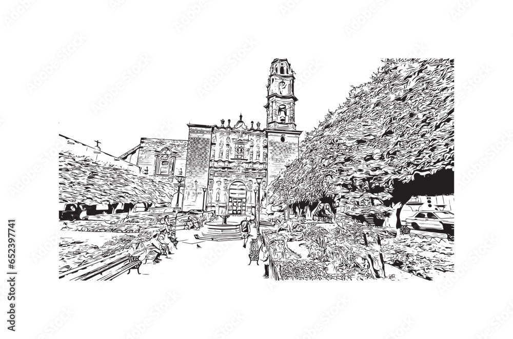Building view with landmark of San Miguel de Allende is the city in ...