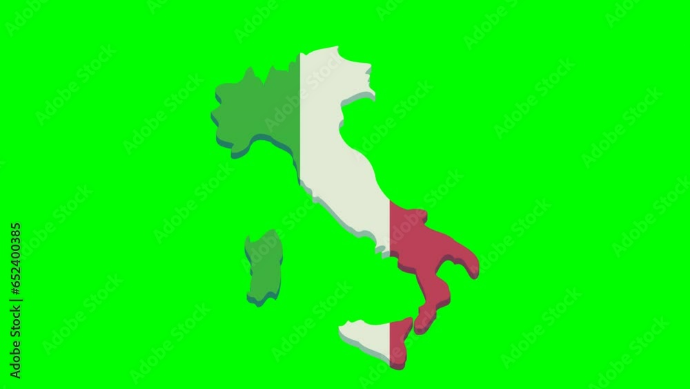 Animation of appearance and disappearance of the 3D map of Italy in the ...