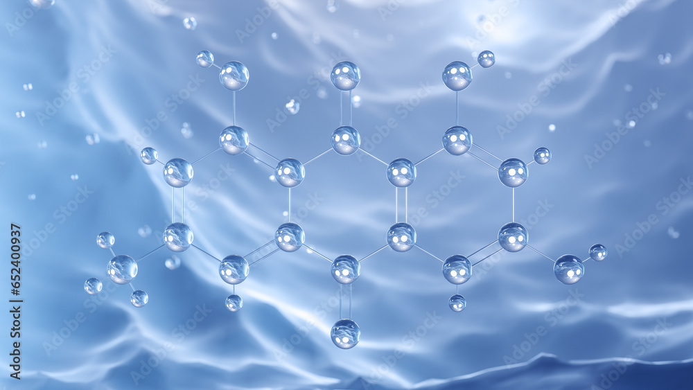 emodin molecular structure, 3d model molecule, anthraquinone family ...