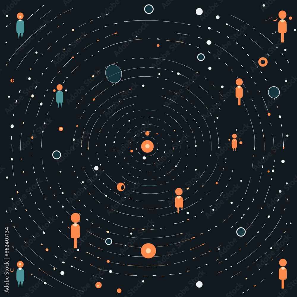 Teleportation pattern, background, hand-drawn cartoon flat art ...