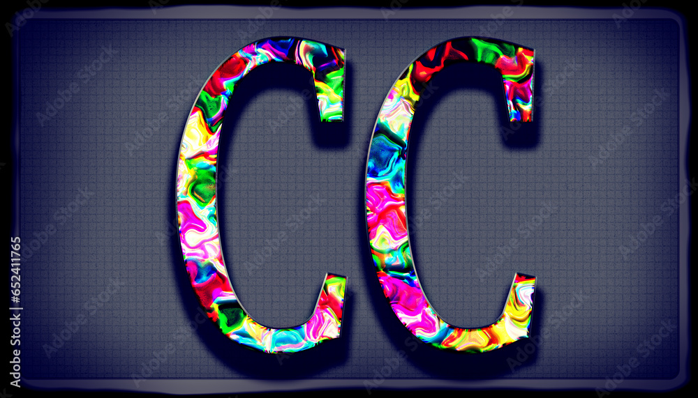 Double letter signature CC in an unique design named Painter rough ...