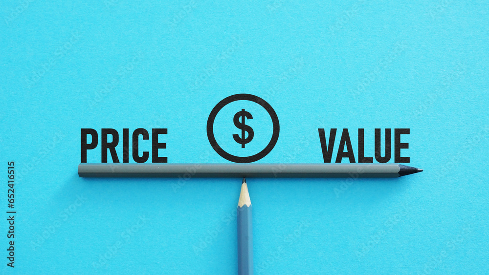 Price vs Value is shown using the text on the scales Stock Photo ...