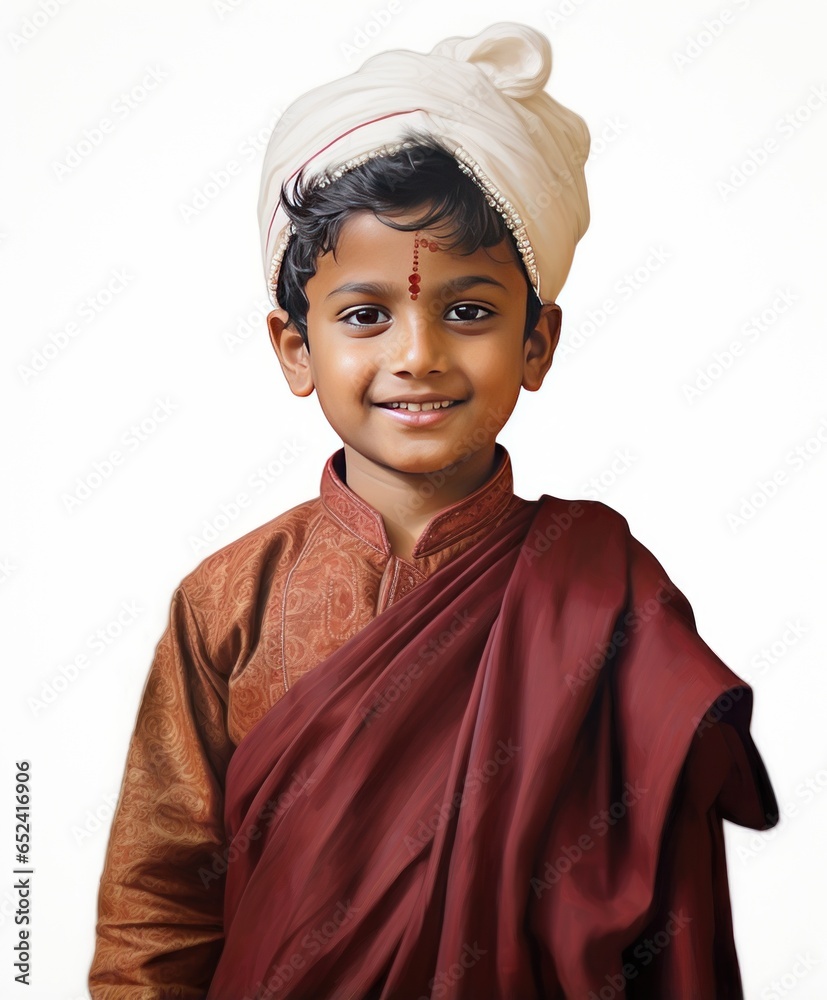 Karnataka's grandeur embodied by poised Indian boy in maroon ...