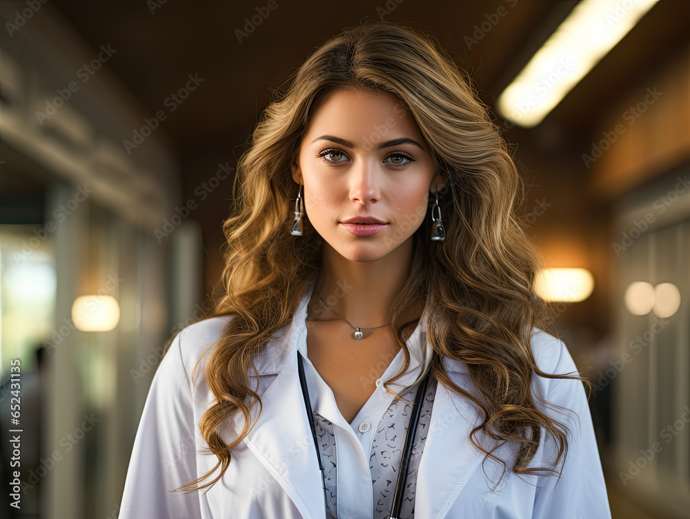 Profile photo of attractive family doc lady patients consultation ...