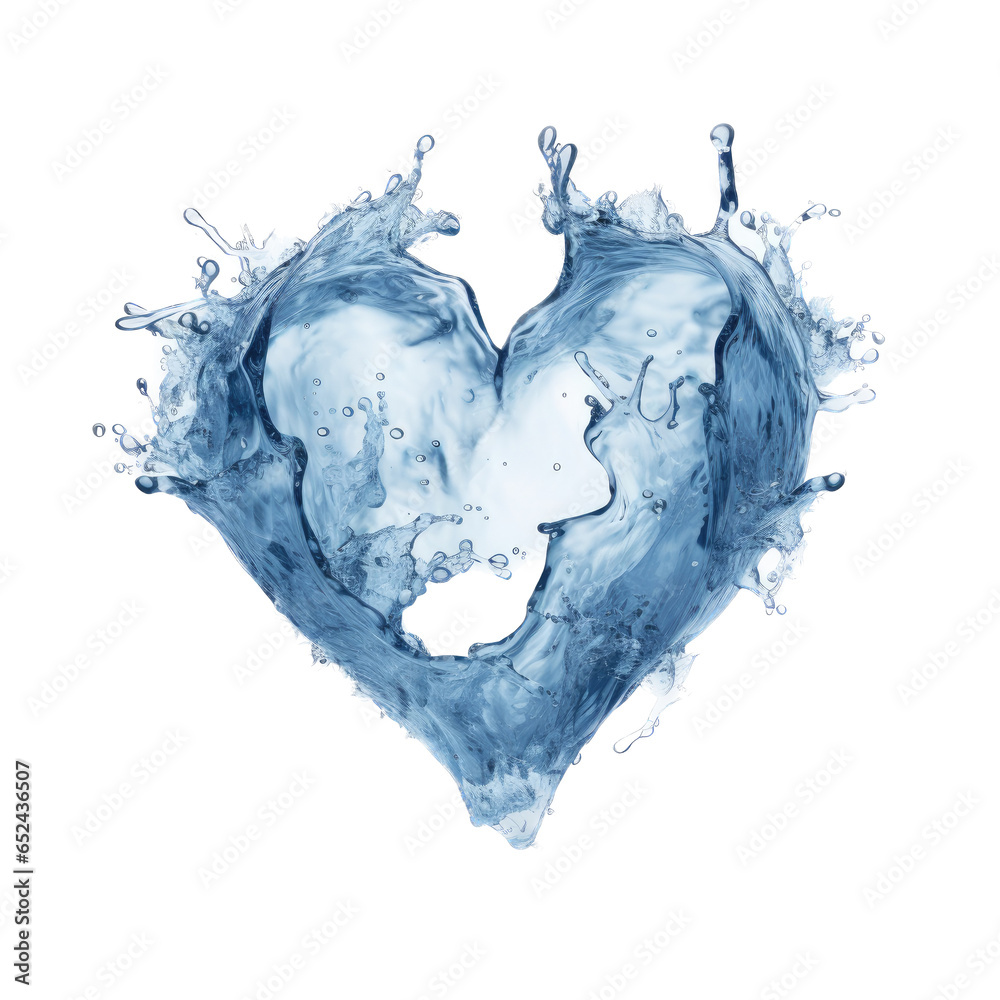 Water in a heart-shape, splashing in an Auqa lover-themed ...