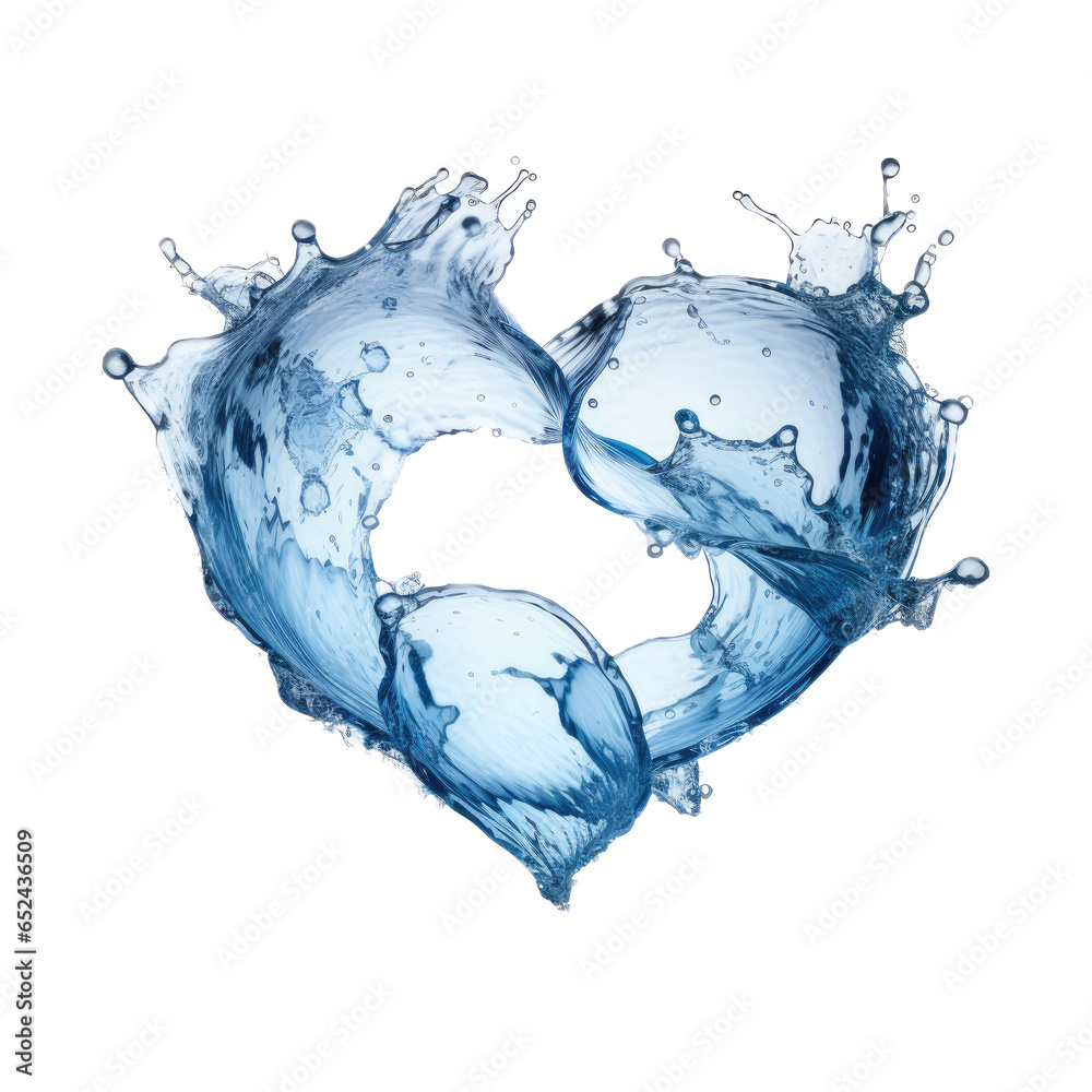 Water in a heart-shape, splashing in an Auqa lover-themed ...