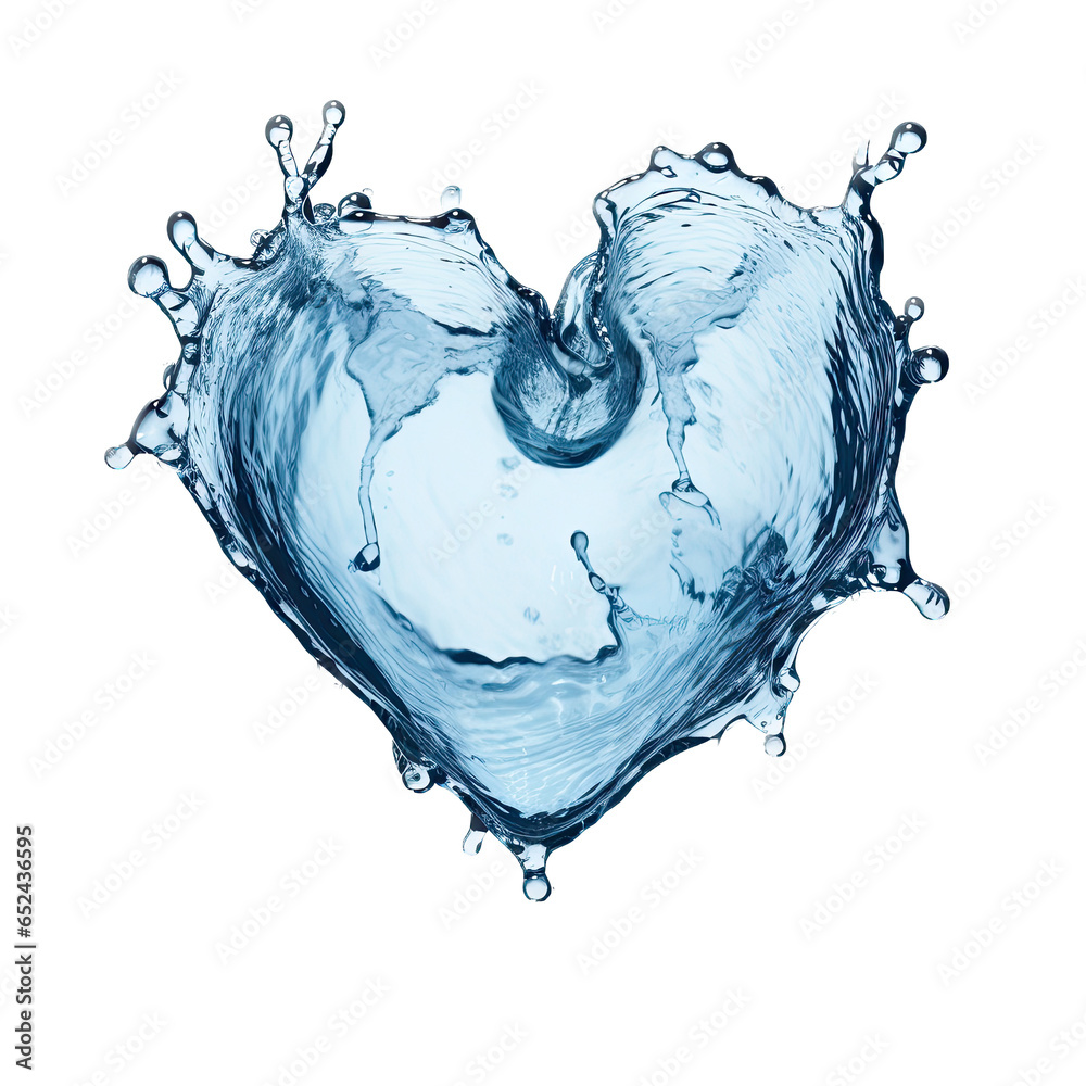 Water in a heart-shape, splashing in an Auqa lover-themed ...