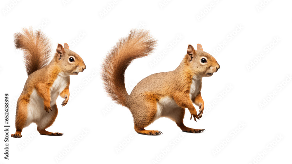 a cutout of several squirrels in various positions in a Nature-themed, photorealistic ...