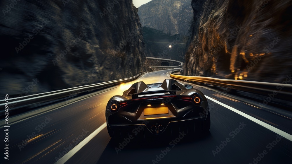 thrill of a road trip as you drive through a captivating tunnel ...