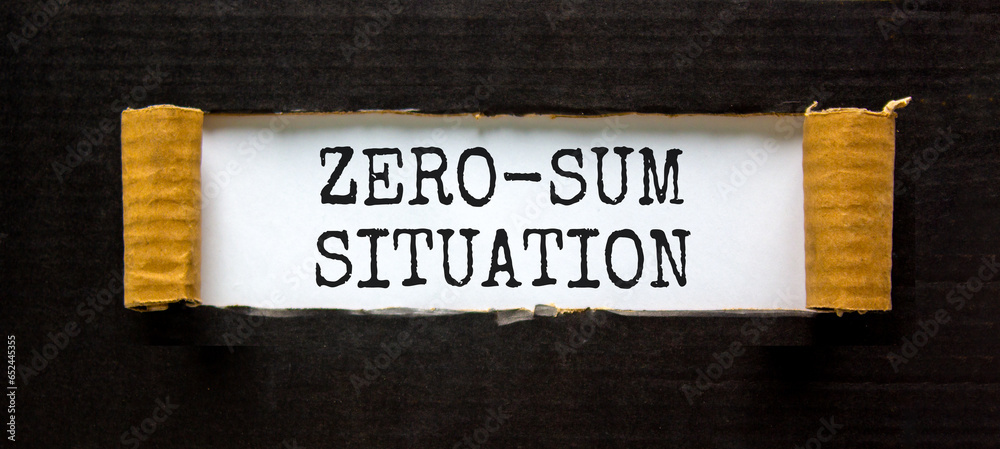 Zero-sum situation symbol. Concept words Zero-sum situation on ...