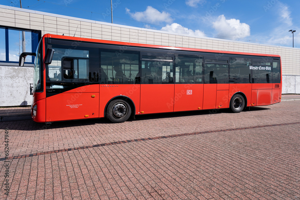 Norddeich, Germany - August 28, 2023: DB Weser-Ems-Bus Iveco Crossway ...