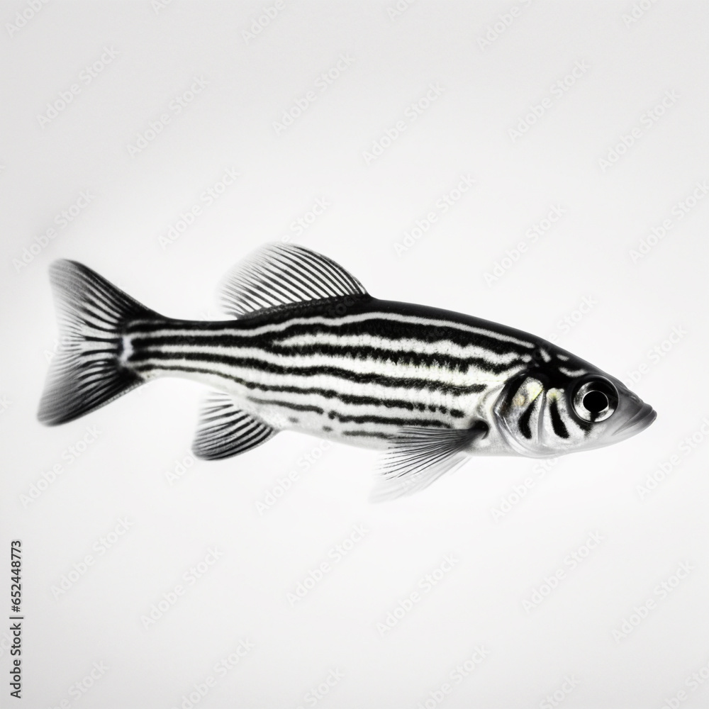 Black and white Zebrafish on a white background Stock Photo | Adobe Stock