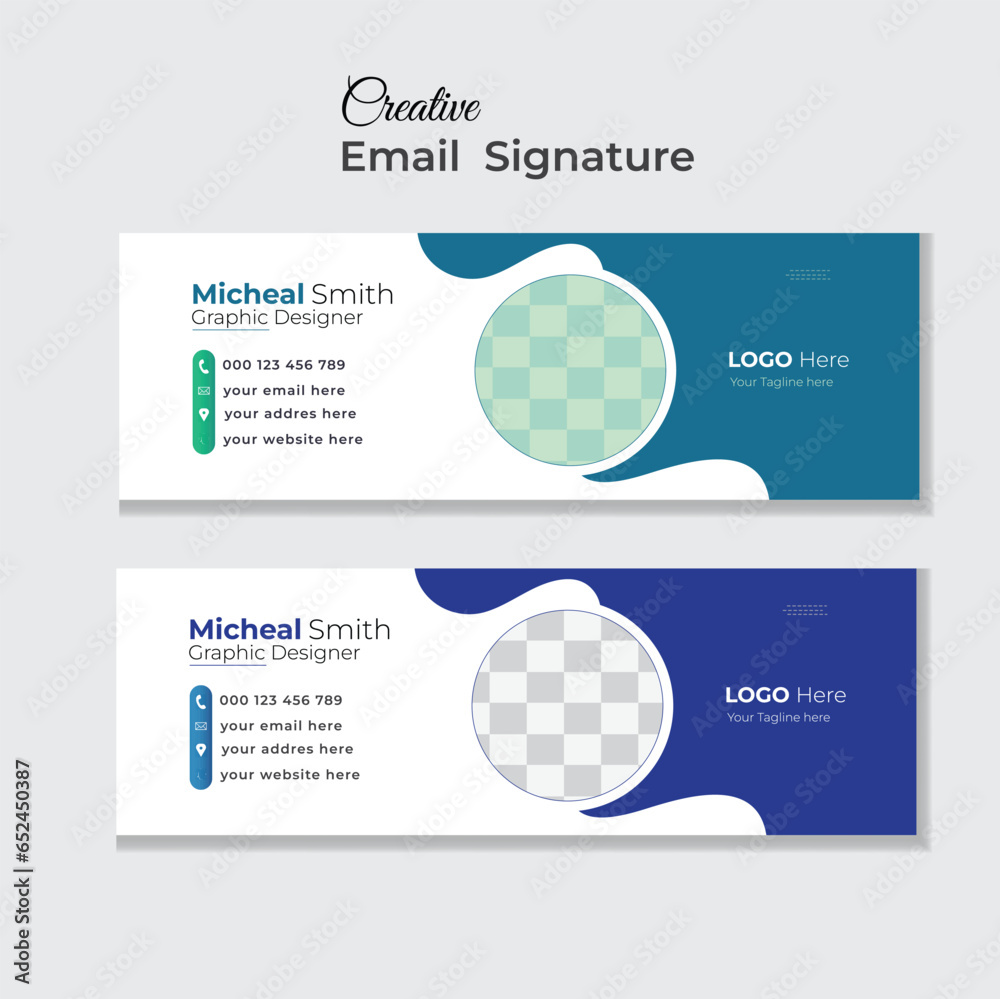 Modern and clean business company employee email signature template ...