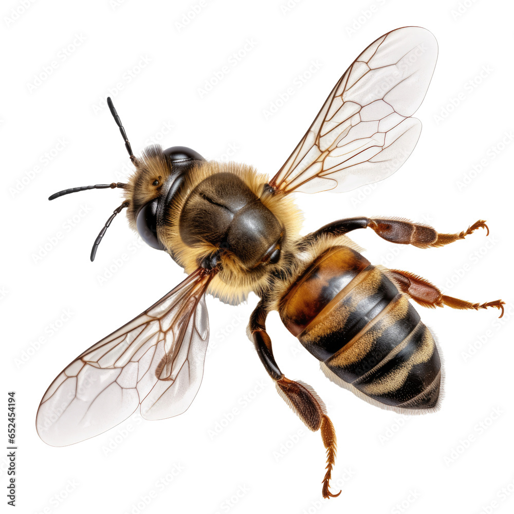 Honey bee top view on transparent background Stock Photo | Adobe Stock