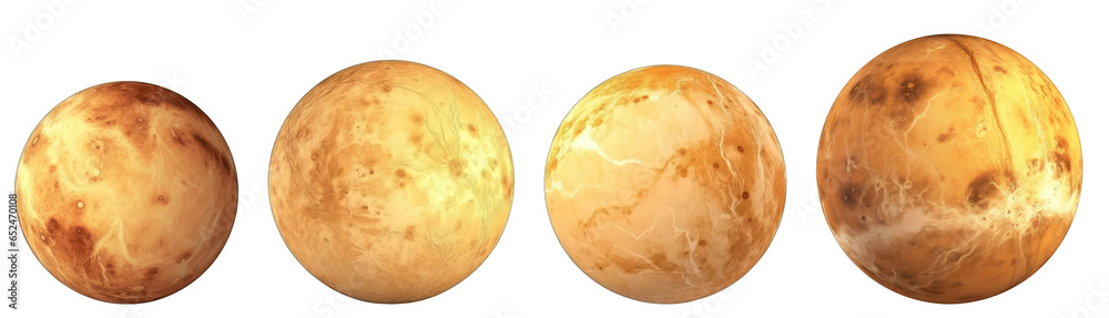 Venus, second planet from the sun, isoalted on transaprent background ...
