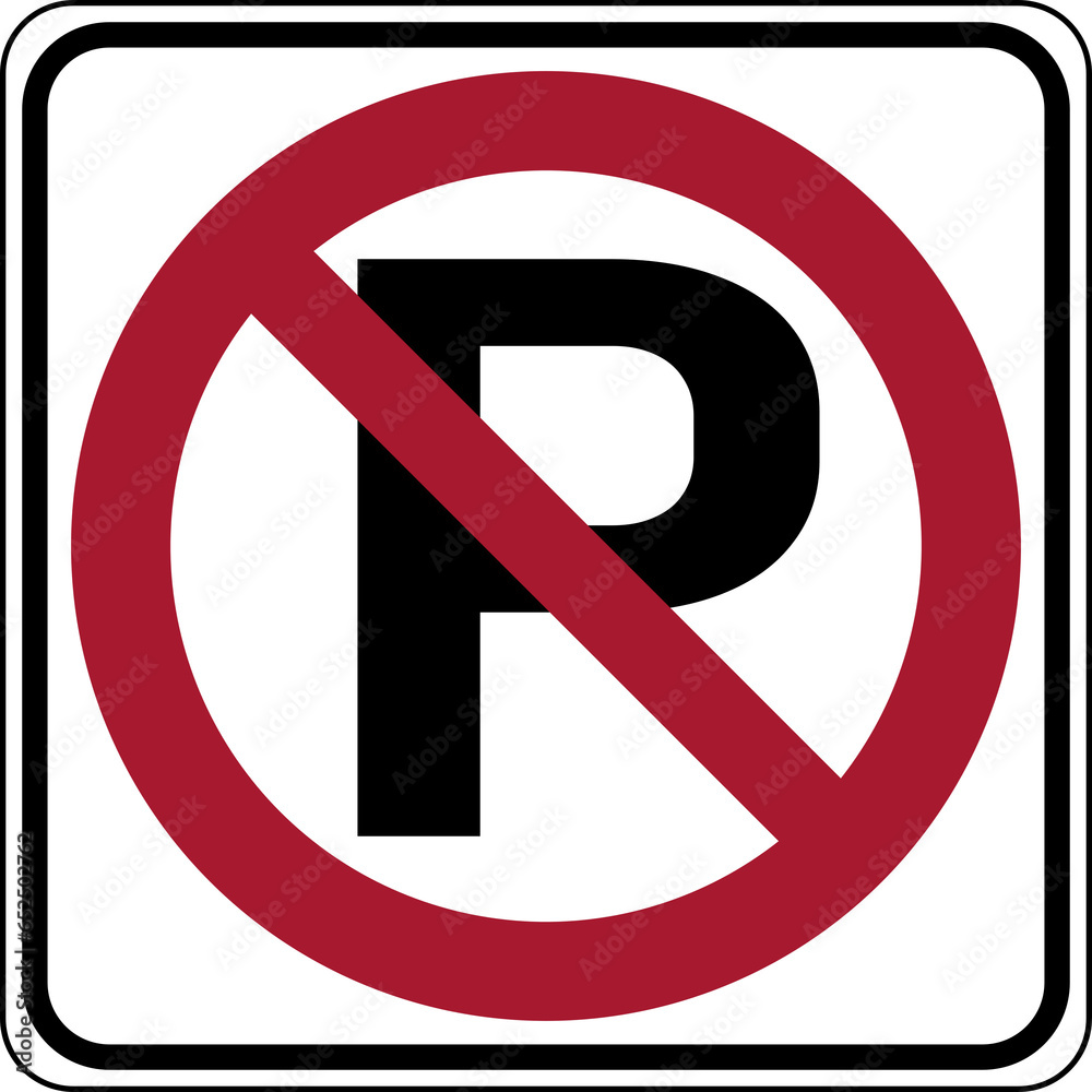 Transparent PNG file of Vector graphic of a red usa No Parking MUTCD ...