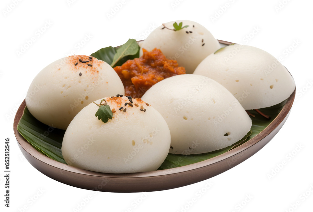Indian food Idli on transparent background. Generative AI. Stock Photo ...