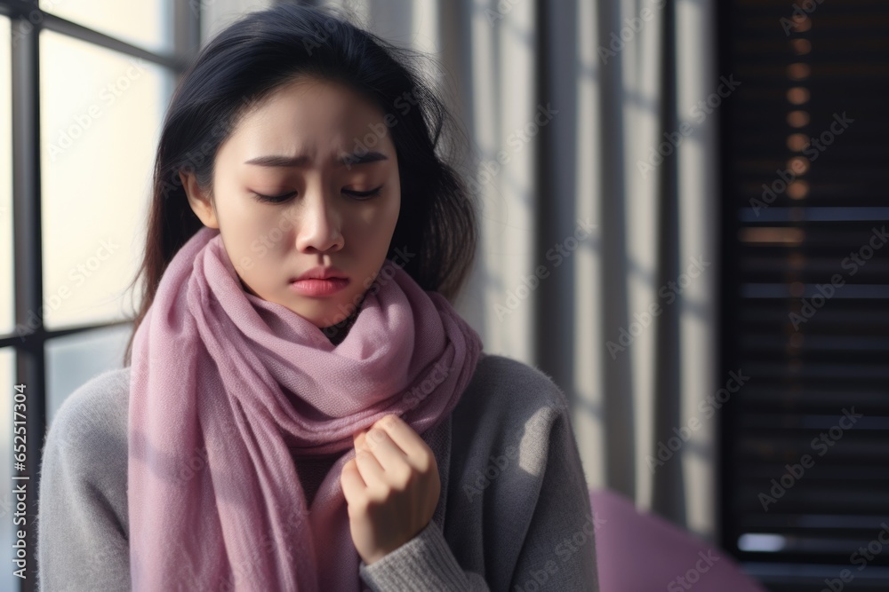 The ill person feels sick, has a cold, a virus. fever, runny nose, sore ...