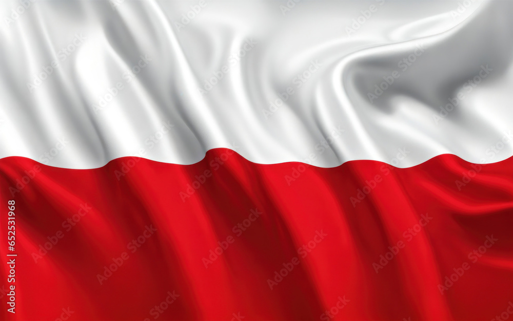 Polish national flag background. Poland national symbol flies in the ...