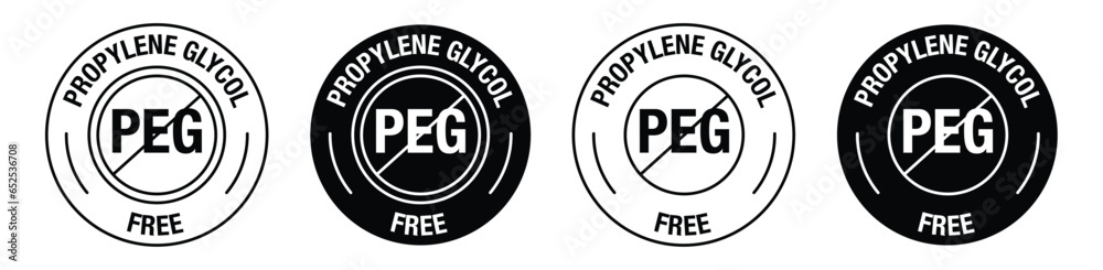 Propylene glycol free vector symbol set Stock Vector | Adobe Stock