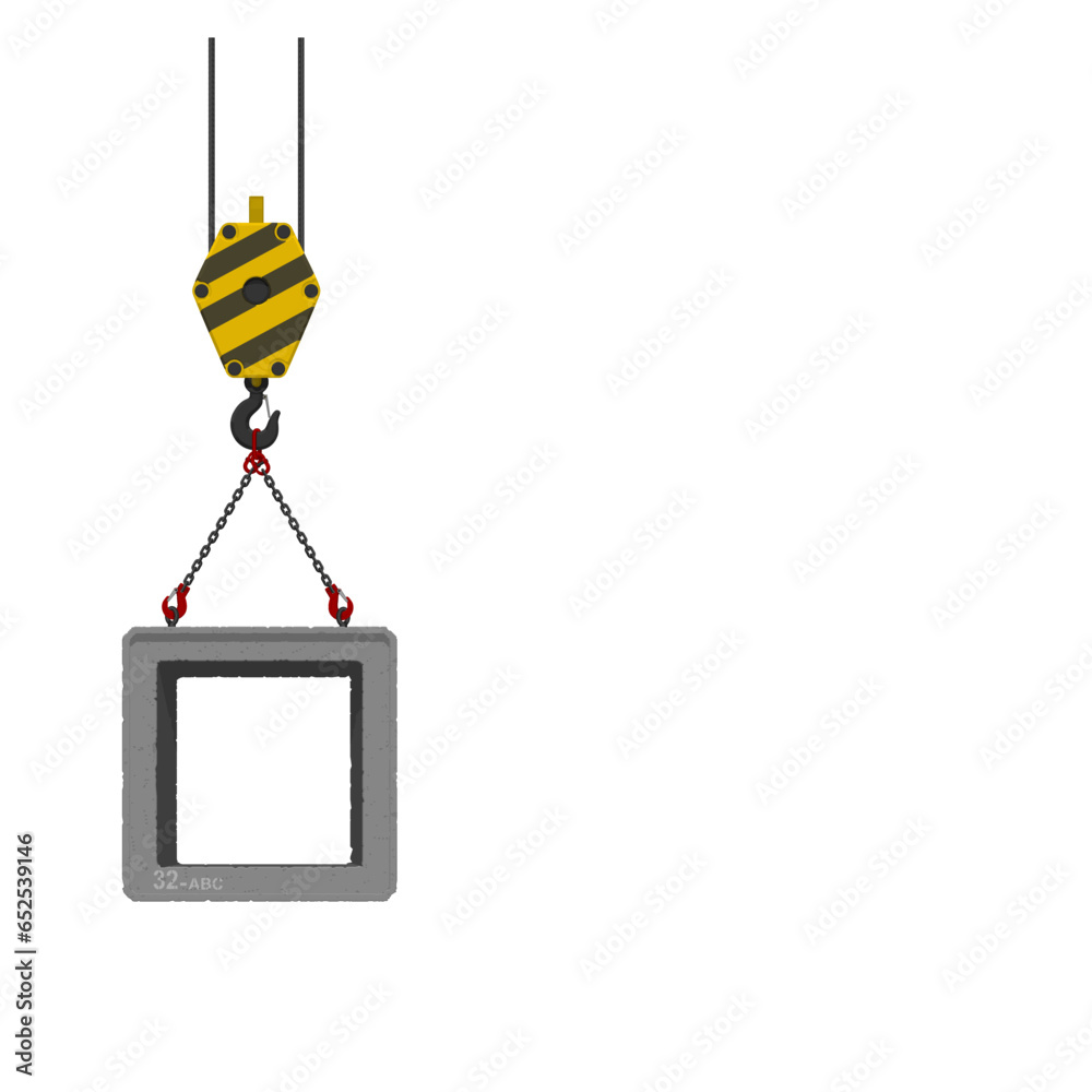 Bridle hitches of chain sling on white background Stock Vector | Adobe ...