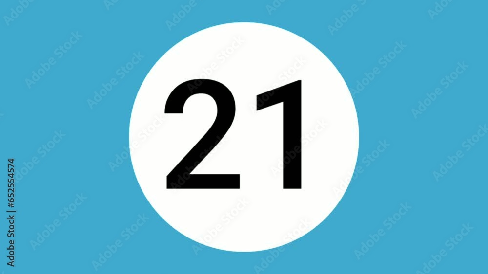 Number 21 twenty one cartoon animation on green screen background,4k ...