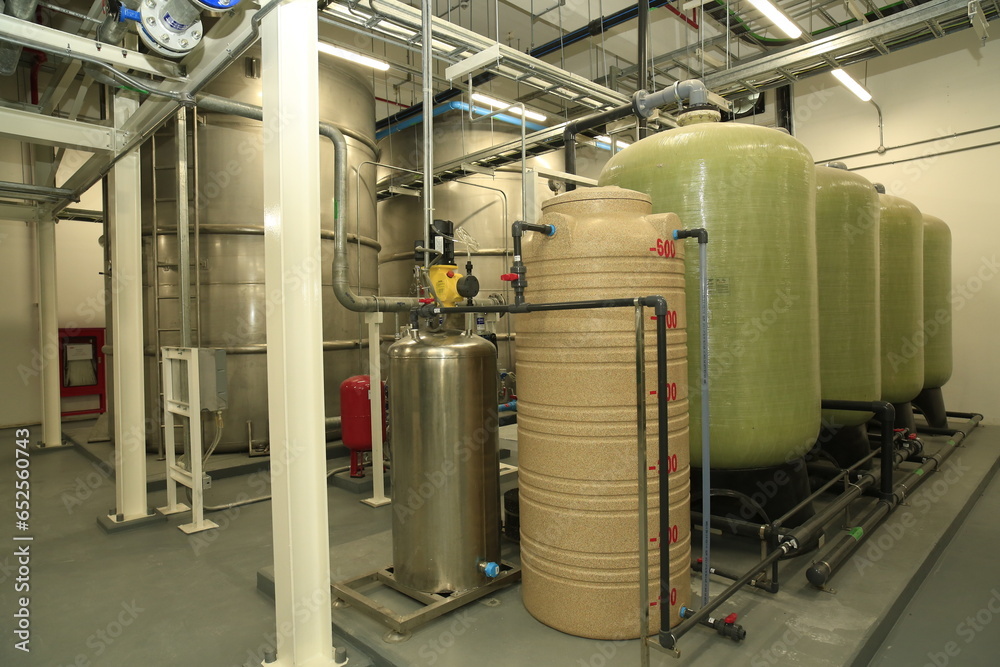 Tanks and Pipe Layout of a Softener Water System Stock Photo | Adobe Stock