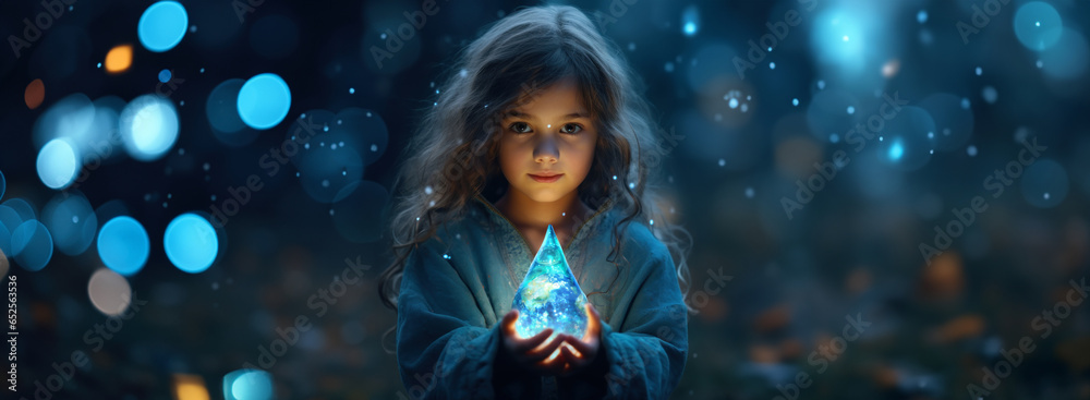 World water day, Girl holding water drop, Save water and help planet ...