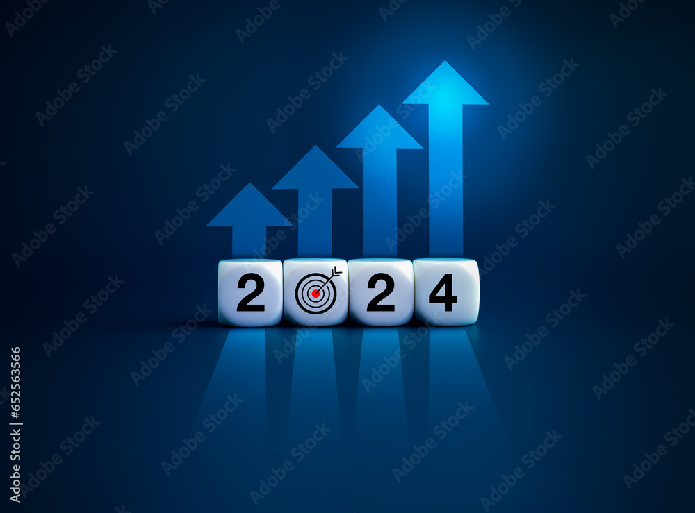 2024 business growth, goal and success, investment, big data and ...