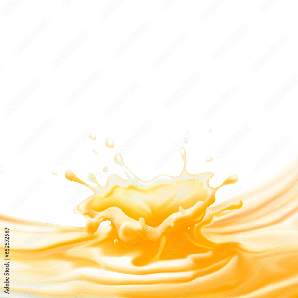 Milky Orange splash transparent background. Milky orange yogurt splash ...