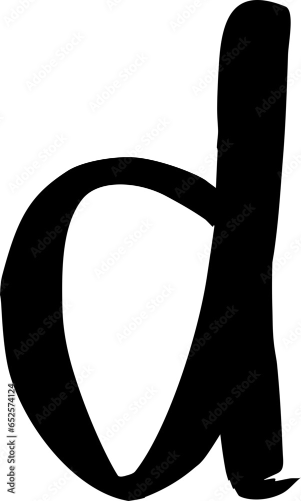 d lowercase alphabet letter handwritten font. Stock Vector | Adobe Stock