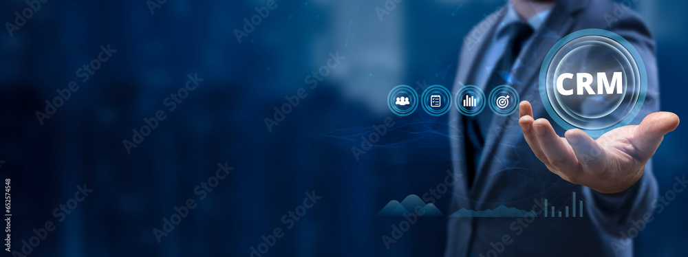 CRM (Customer Relationship Management) in Action. A Businessman's ...